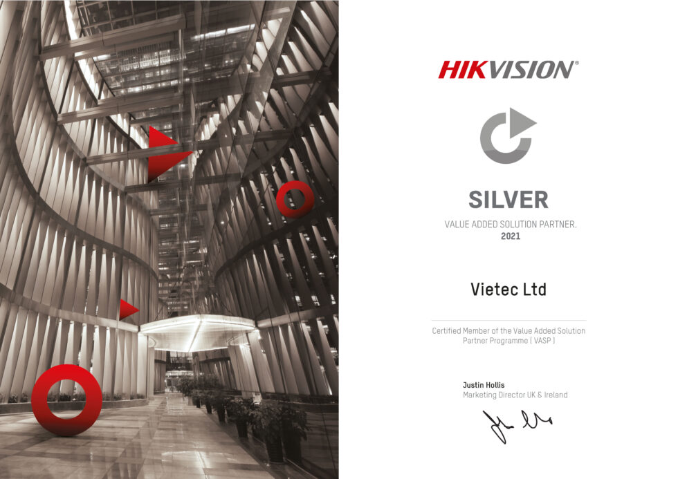 HikVision Silver Partner Status Awarded for 2021 - Vietec